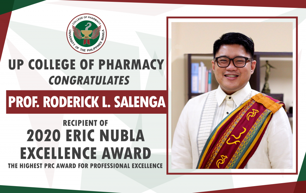 Congratulations to Prof. Eric Salenga! – College of Pharmacy